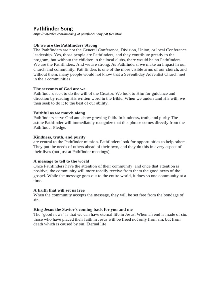 Pathfinder Song | PDF