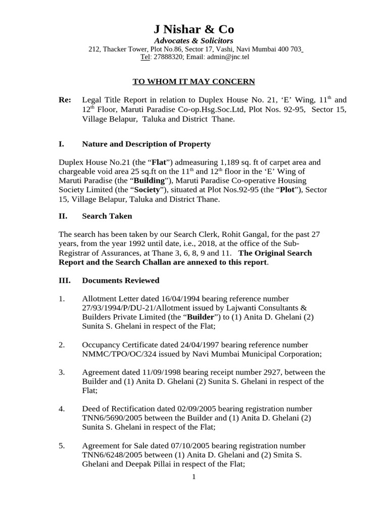 Legal Title Report: Duplex House 21 | PDF | Private Law | Common Law