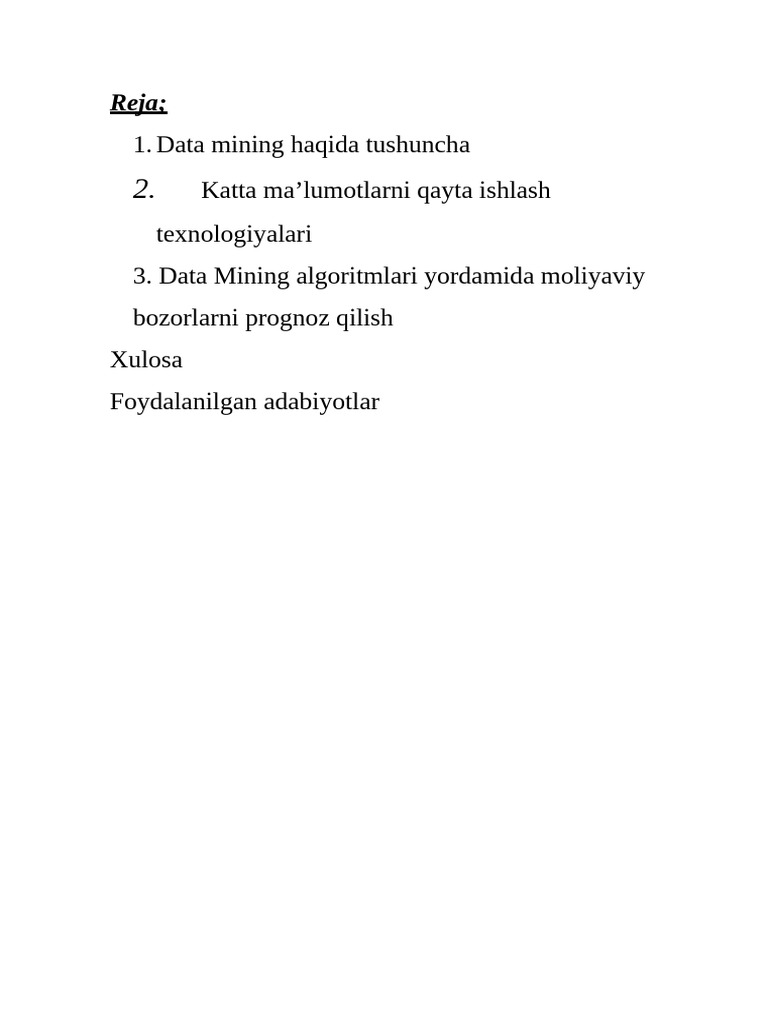 Data mining haqida tushuncha | PDF