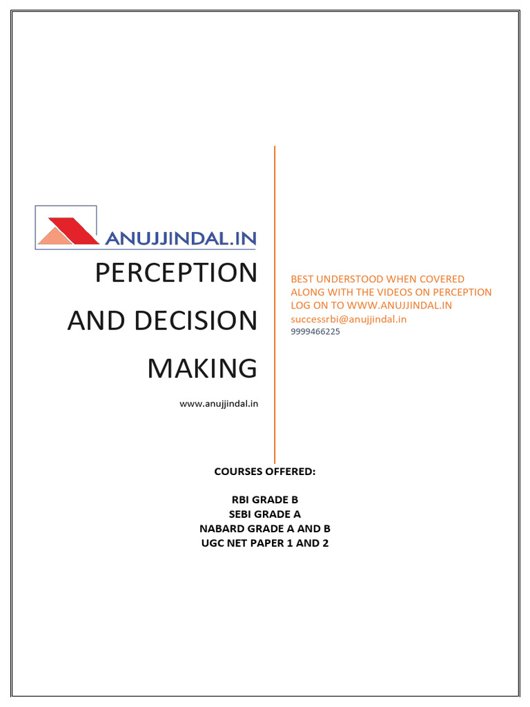 6.perception and Decision Making | PDF | Perception | Decision Making