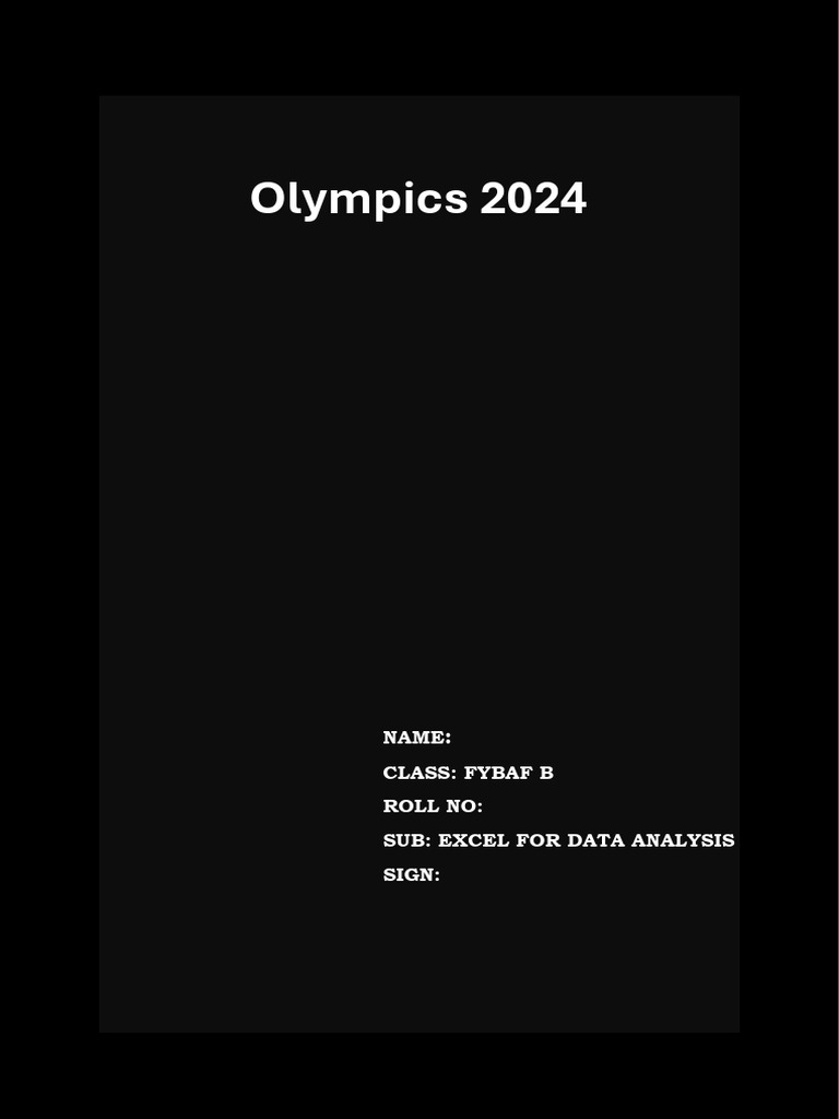 Olympics 2024 Data Analysis Guide | PDF