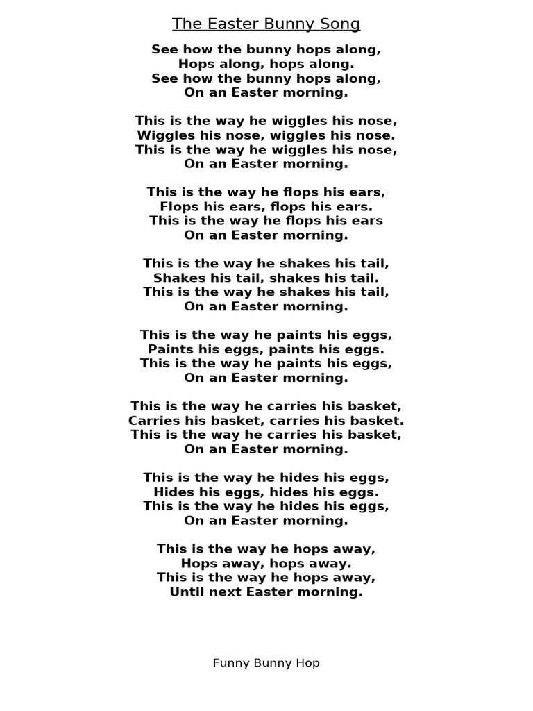 Easter Bunny Song and Activities | PDF | Rabbit | Easter