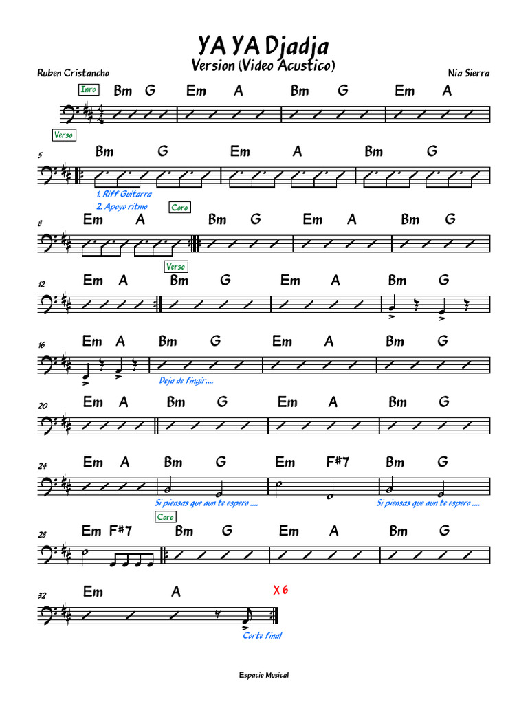 YA YA Djadja (Video Acustico) | PDF