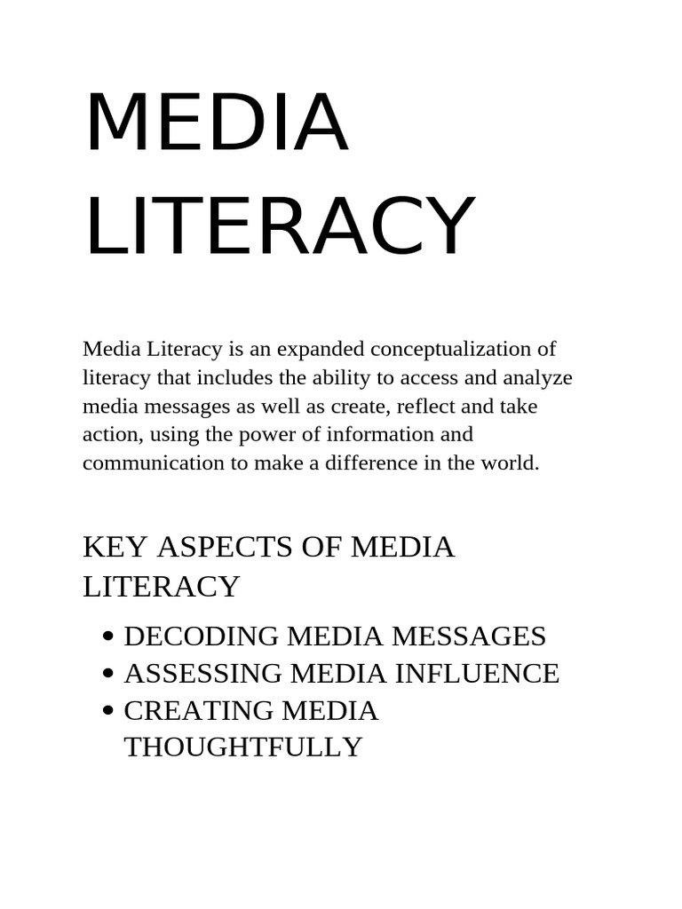Media Literacy | PDF