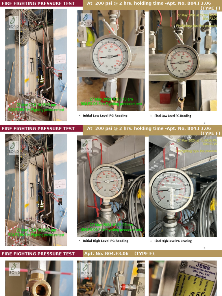 Fire System Pressure Test Data | PDF