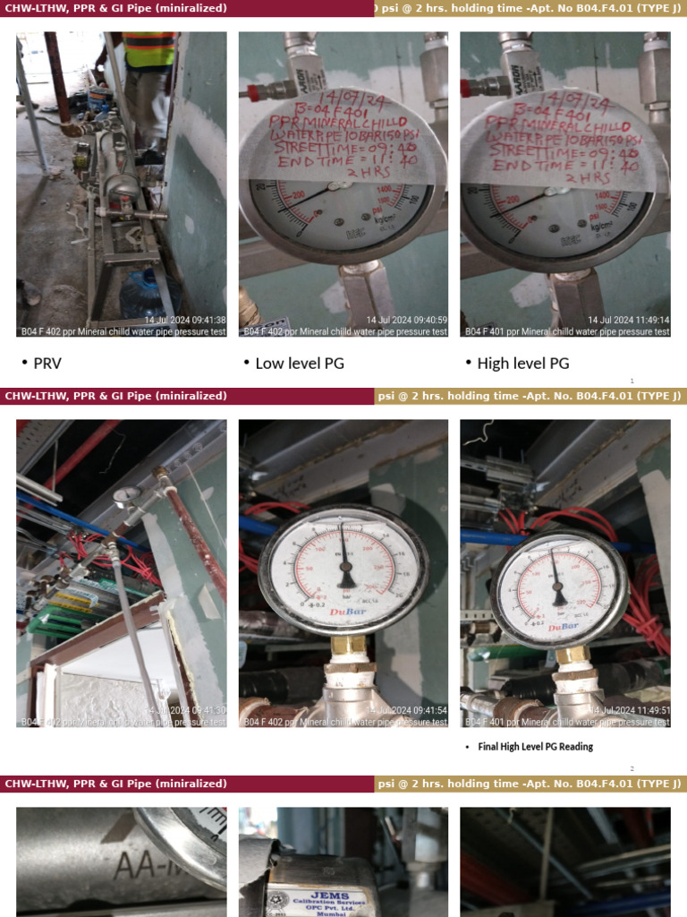 B4 F4 01 Chw Lthw Ppr And Gi Pressure Test Pdf
