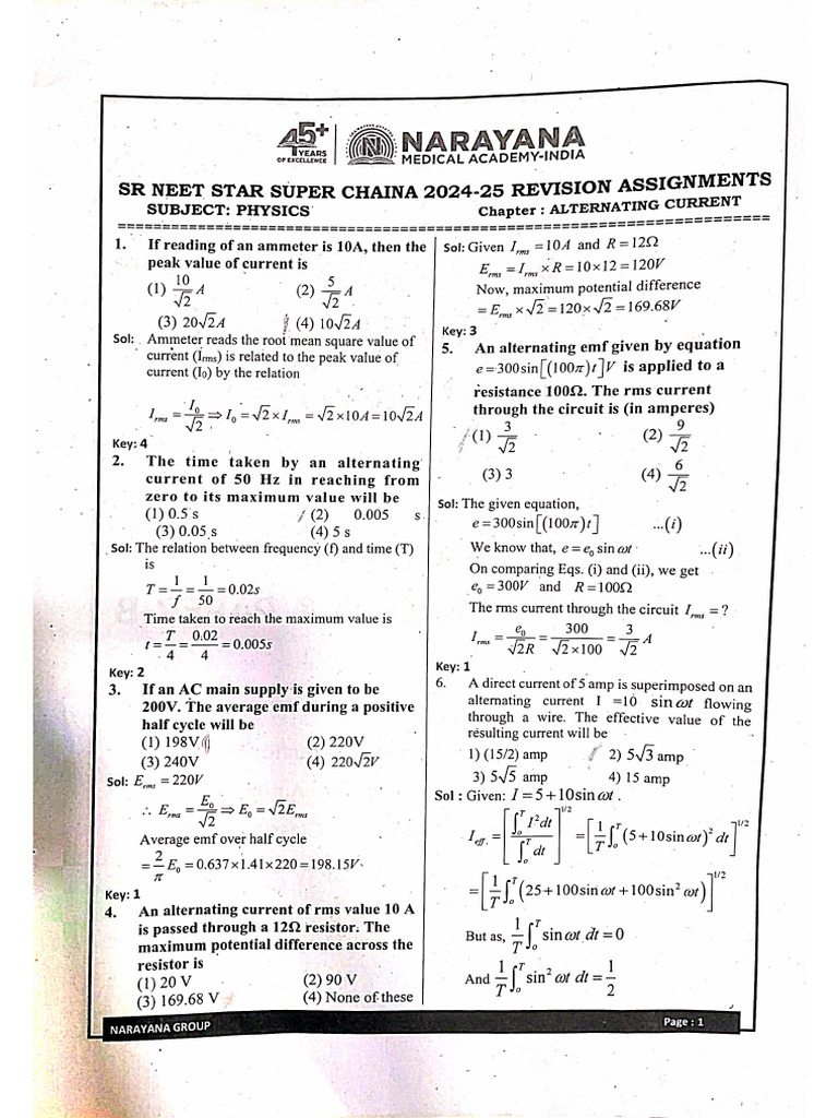 Phy Assignment AC & Semiconductor | PDF
