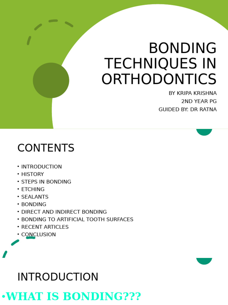 Bonding Techniques in Orthodontics | PDF | Tooth Enamel | Adhesive