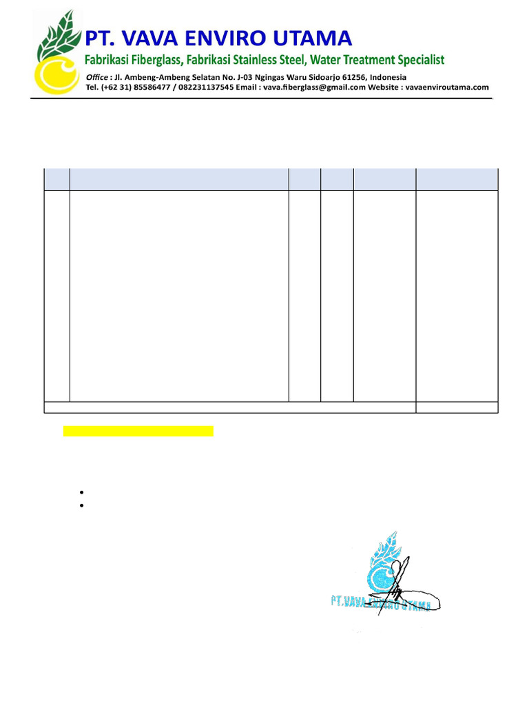 Penawaran RWT 20 m3 - Pt. Groot Perkasa Sukses | PDF