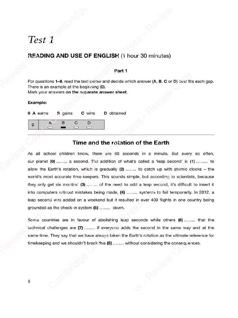 Reading Test 1 c3 | PDF