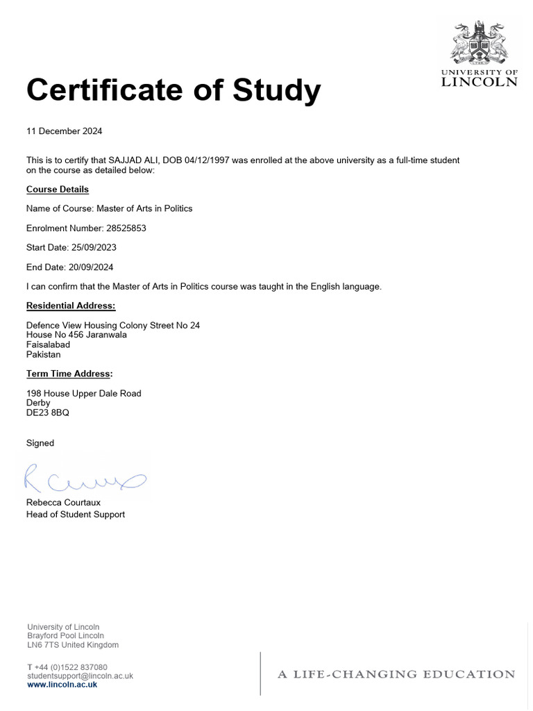 English Proficiency Certificate | PDF