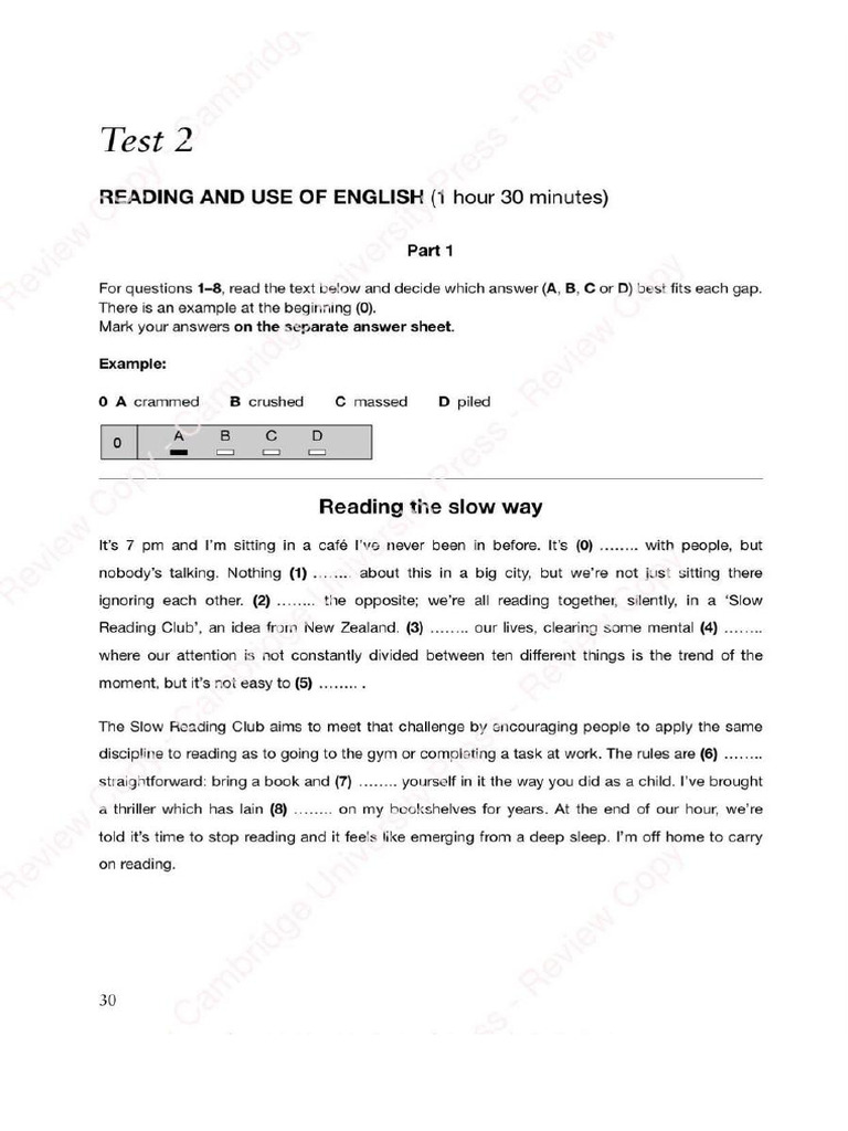 Reading Testt 2 c3 | PDF