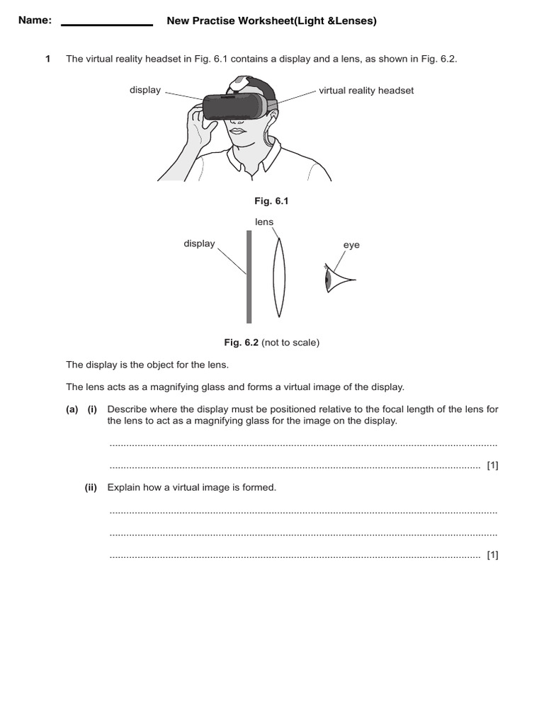 Virtual Reality Lens and Image Formation | PDF | Applied And ...