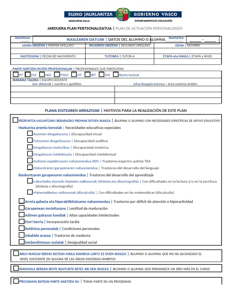 01 - JPP-PAP Orokorra Txantiloi Betegarria (Elebi) | PDF | Autismo | Trastorno del desarrollo