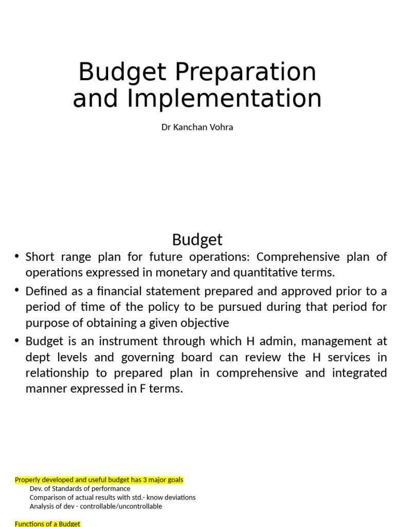 Hospital Budget Preparation Guide | PDF | Budget | Expense