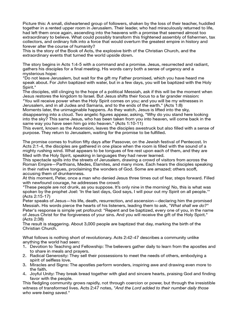 Script Video 8 - The Miraculous Story AFTER Jesus’ Ascension | PDF ...