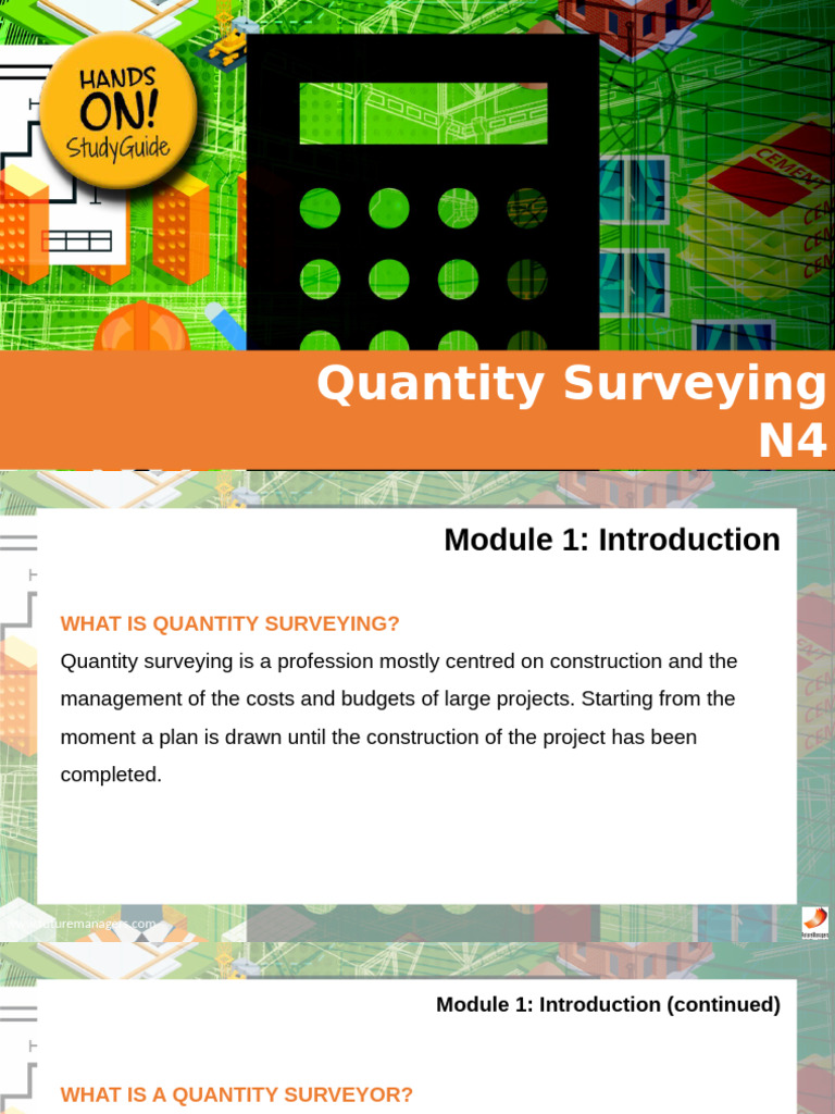 PPT N4 Quantity Surveying | PDF | Surveying