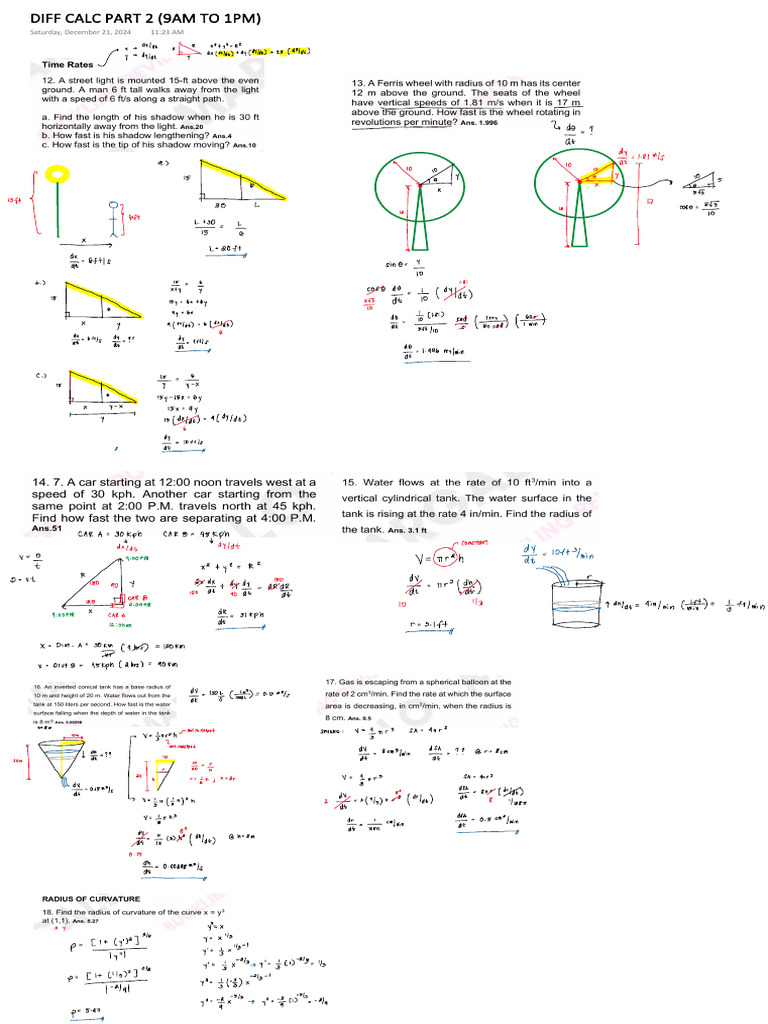 Diff Calc Part 2 Schedule: Dec 21, 2024 | PDF