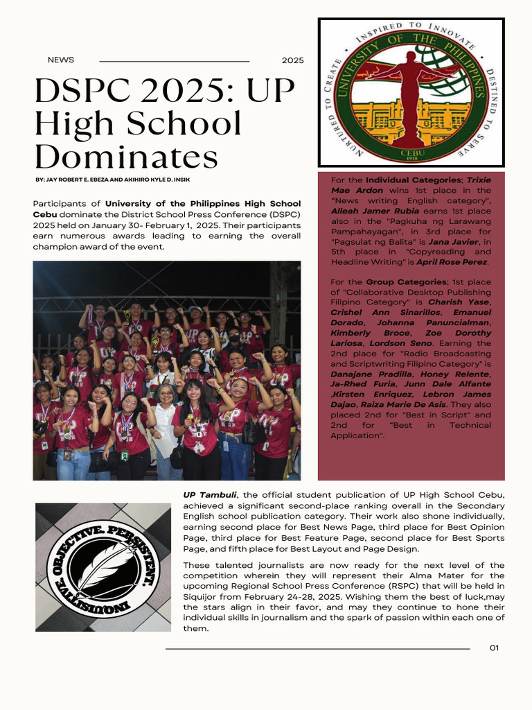 DSPC 2025 UP High School Dominates - 20250222 - 233722 - 0000 | PDF