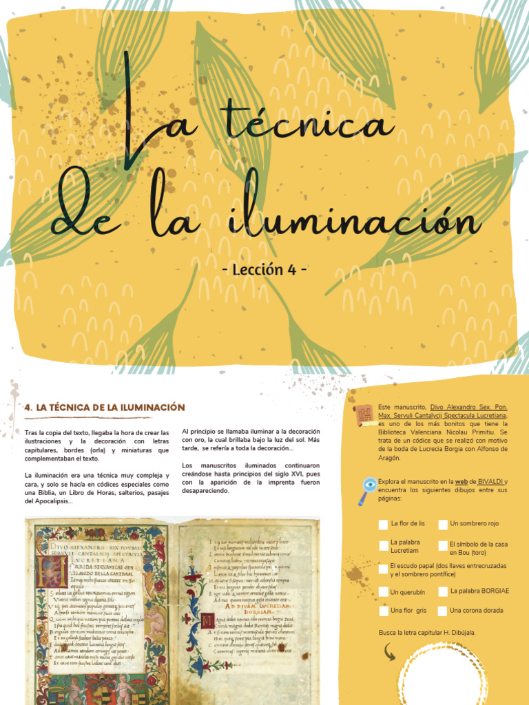 Dossier didáctico scriptorium, lección 4 | PDF | Yema de huevo | Amarillo