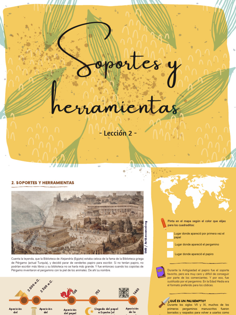 Dossier Didáctico Scriptorium, Lección 2 | PDF | Bolígrafo | Papel