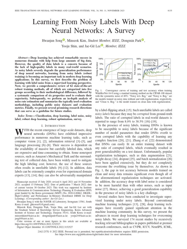 Learning From Noisy Labels With Deep Neural Networks Survey | PDF ...