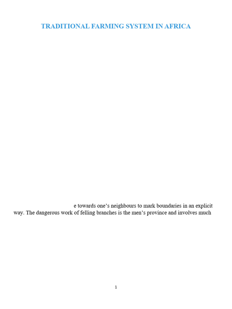 Traditional Farming System in Africa | PDF | Crops | Vegetables