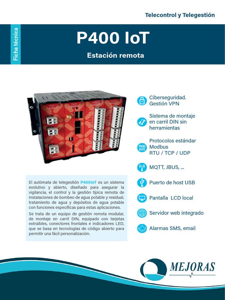 P400xi IoT-FICHA-TECNICA | PDF | Red mundial | Internet y web