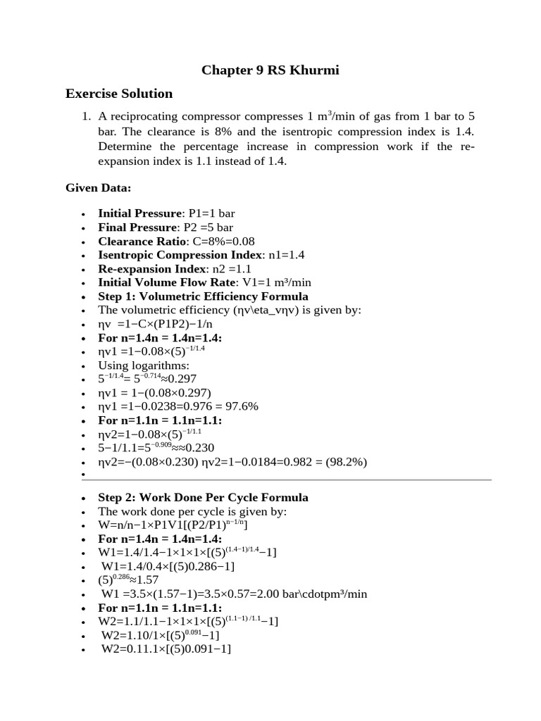 Compressor Numerical Solution | PDF