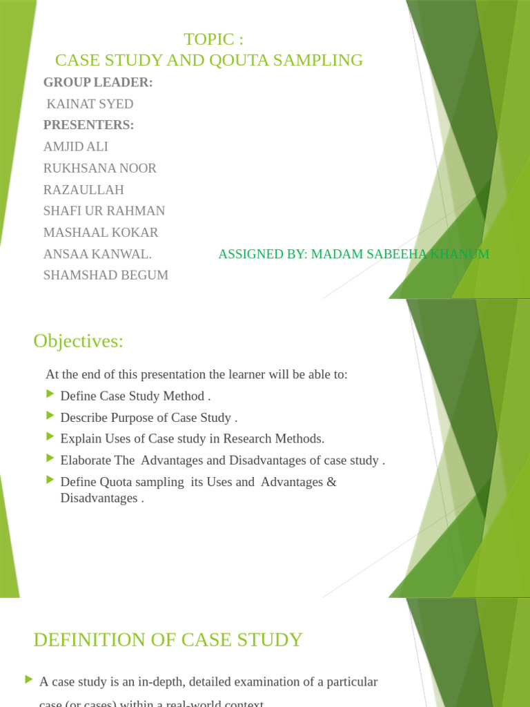 Case Study and Quota Sampling Insights | PDF | Sampling (Statistics ...