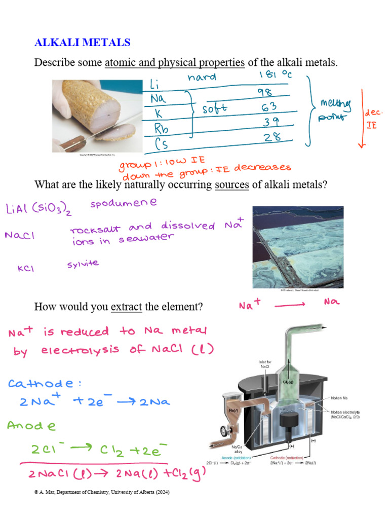 Properties and Bonding of Alkali Metals | PDF | Chemical Polarity ...