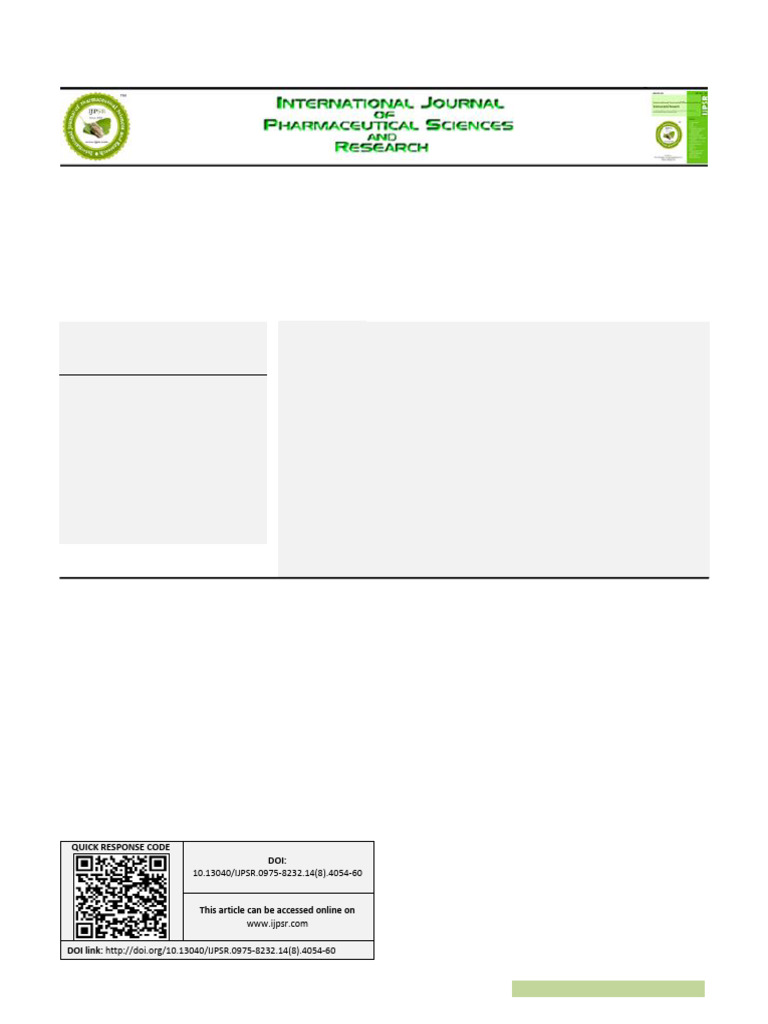 45 Vol 14 Issue 8 August 2023 IJPSR RA 18415 | PDF | Liposome ...