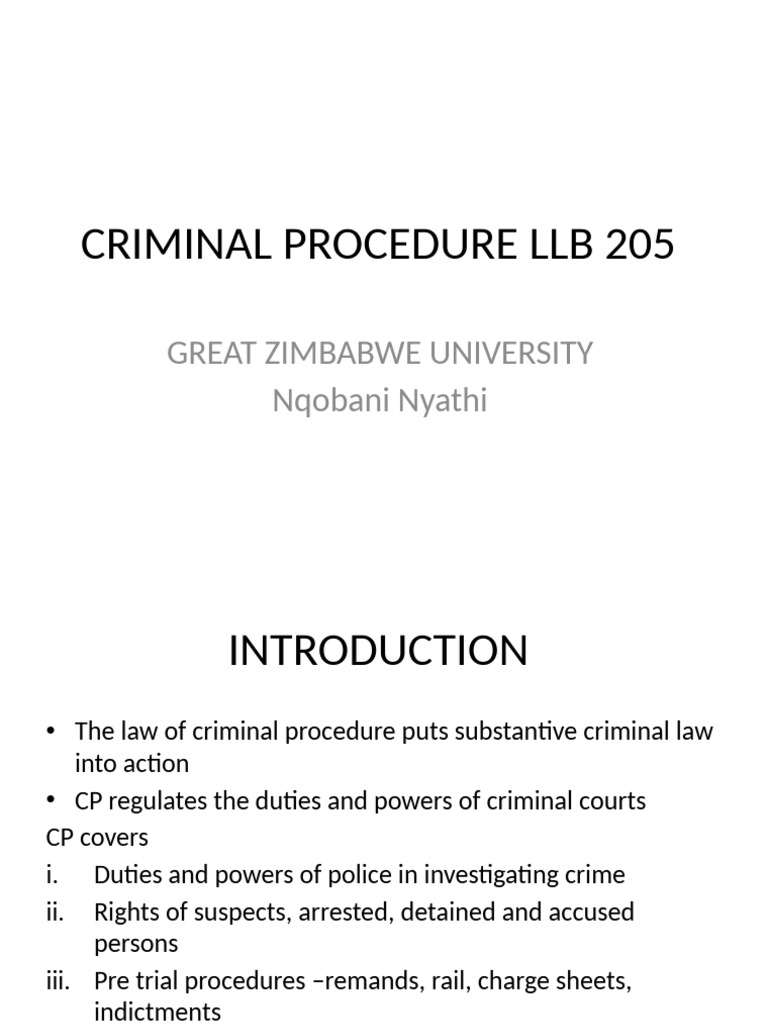 Criminal Procedure LLB 205 | PDF | Prosecutor | Search And Seizure