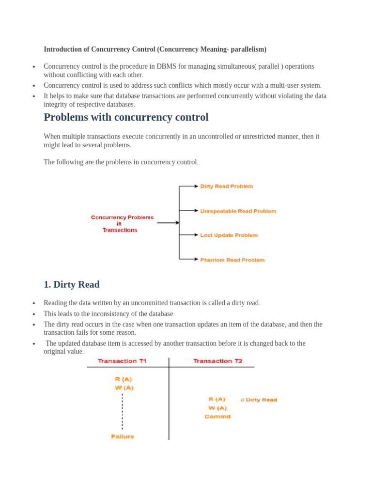 concurrency control problems-UNIT-4 part DBMS (1) | PDF | Database ...