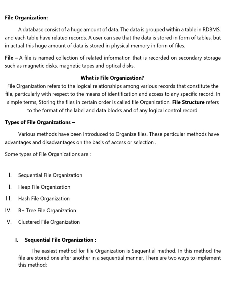Unit 5-File Organization | PDF | Database Index | Databases