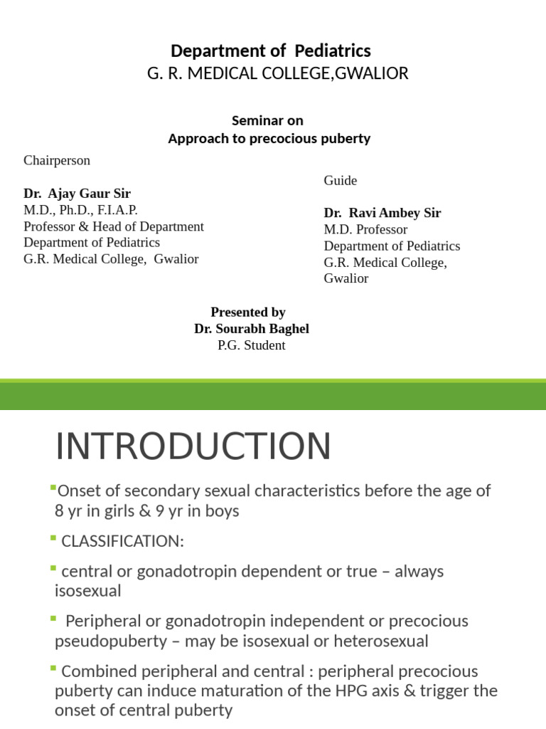 Approach To Precocious Puberty-1 | PDF | Puberty | Luteinizing Hormone