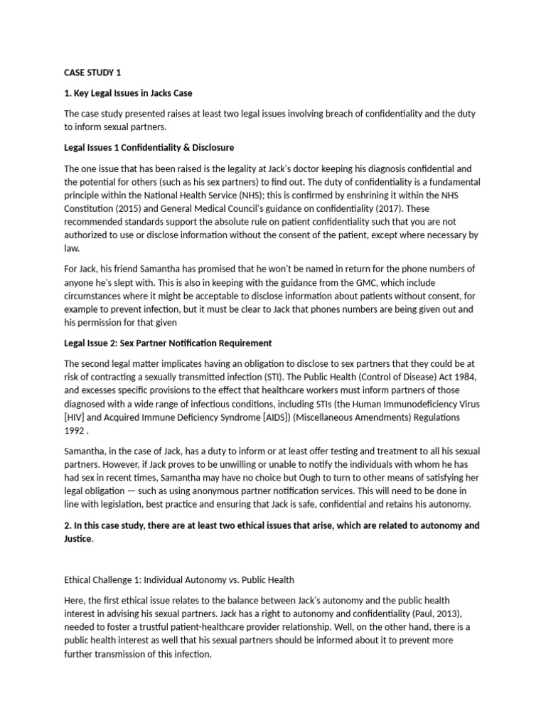 Legal and Ethical Issues in STI Disclosure | PDF | Confidentiality ...
