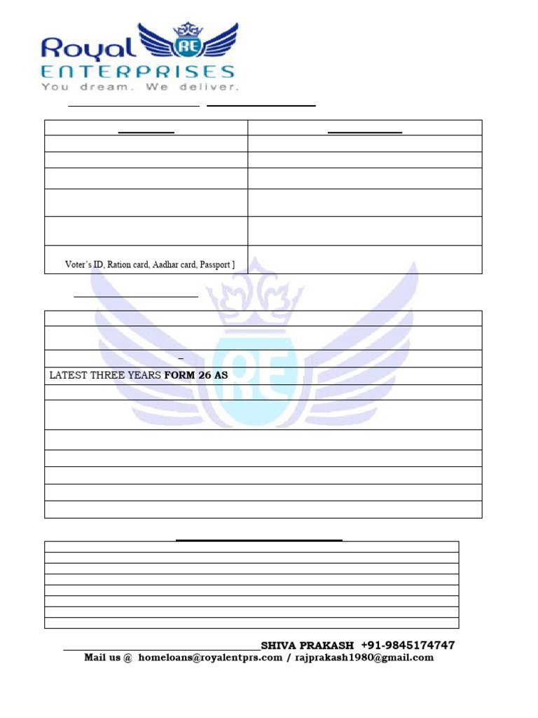 List of Documents:: K.Y.C DOCUMENTS: (All Documents Should Be in PDF ...