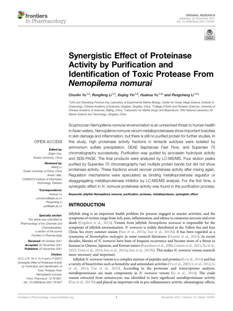 fphar-12-791847 | PDF | Protein Purification | Chromatography