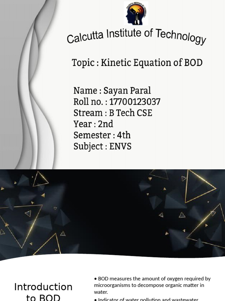 BOD Kinetics Presentation | PDF