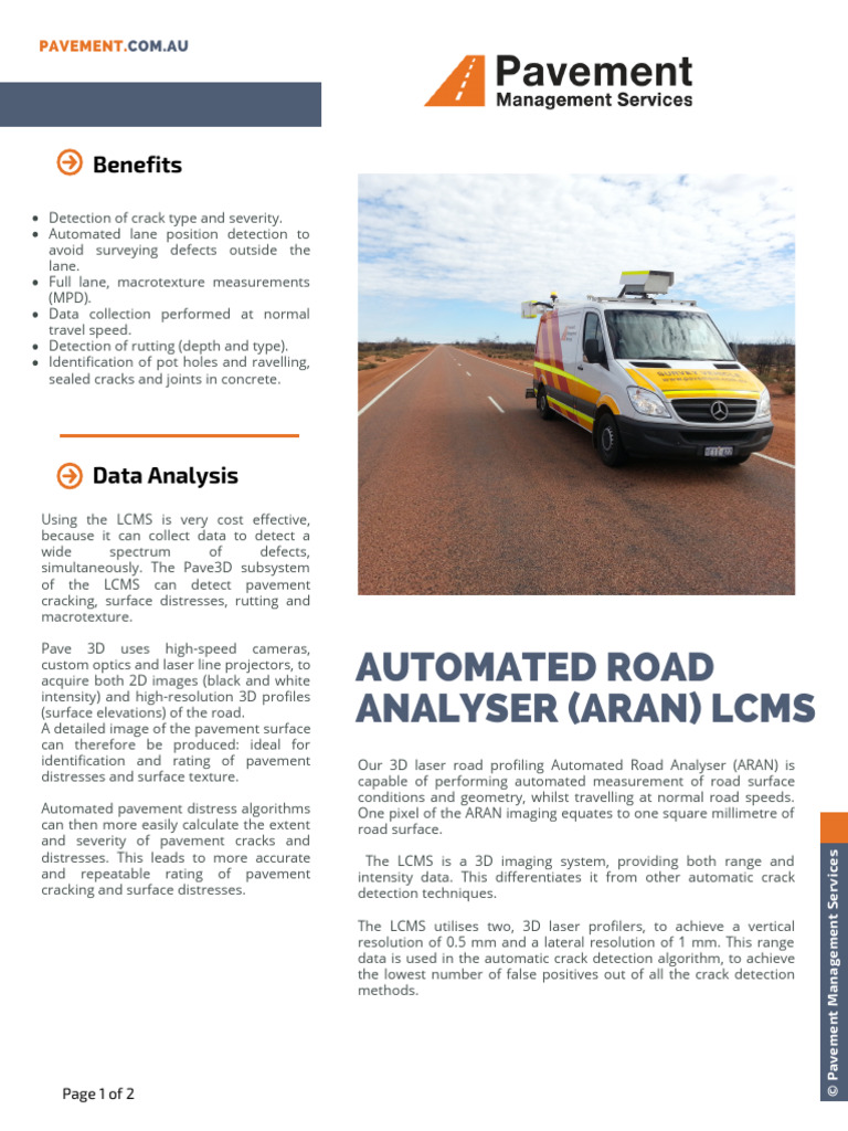 Automated Road Analyser (ARAN) LCMS | PDF | Road | Image Resolution
