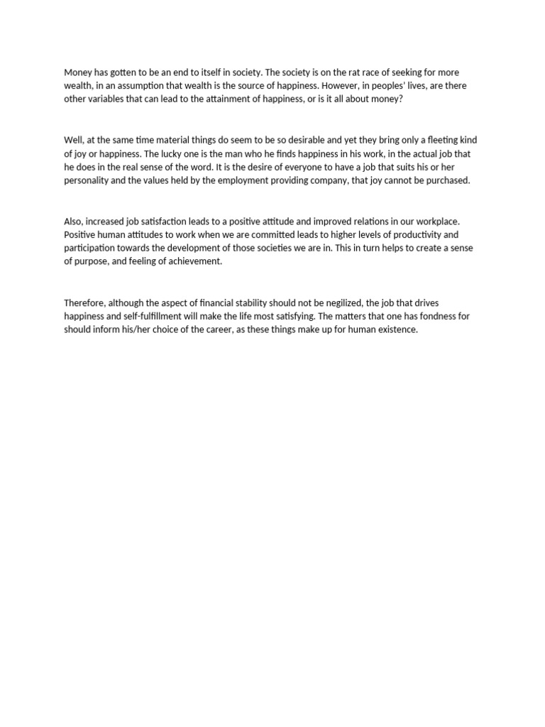Essay About Money | PDF