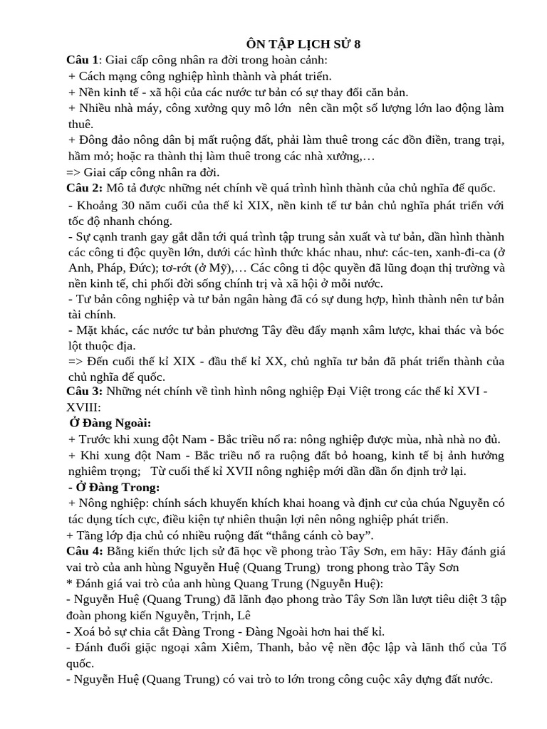 HS in de Cuong On Tap Cuoi HK1 Su 8 24 25 | PDF