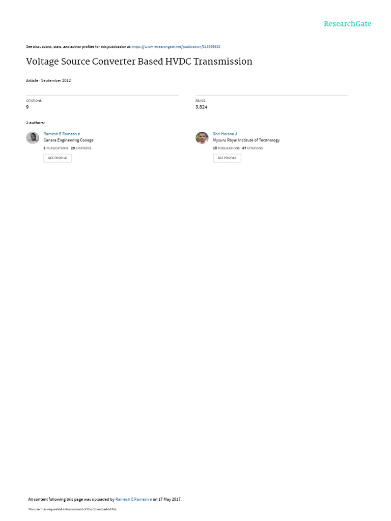 Voltage Source Converter Based HVDC | PDF | High Voltage Direct Current | Power Inverter