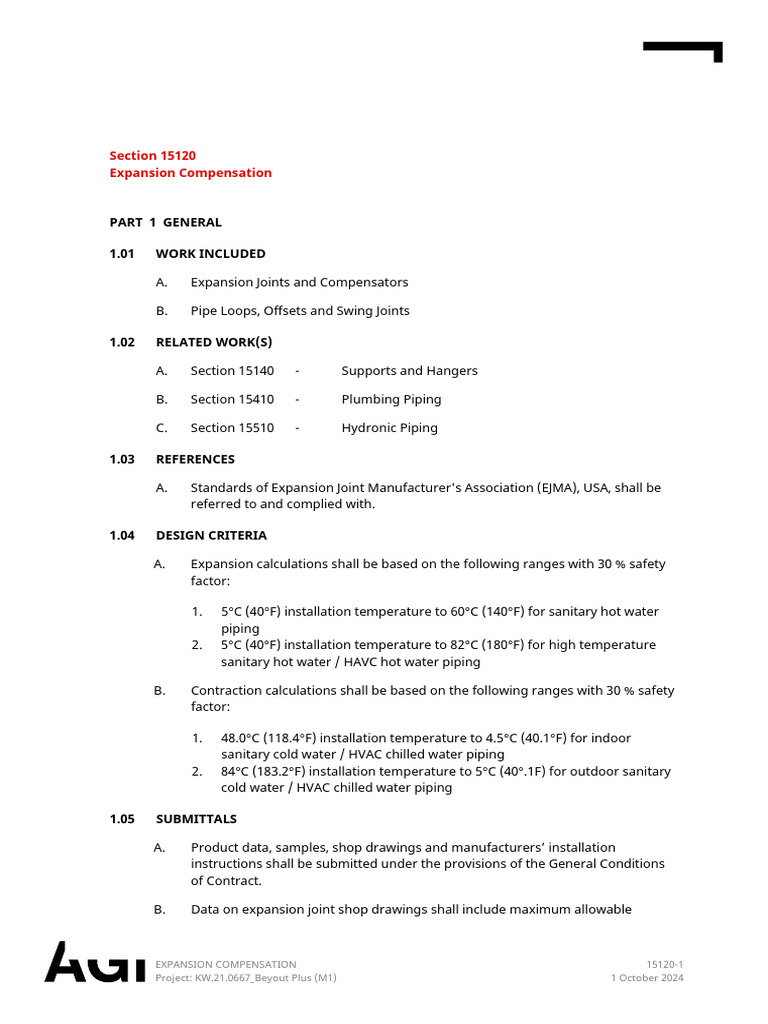 Expansion Compensation | PDF | Pipe (Fluid Conveyance) | Plumbing