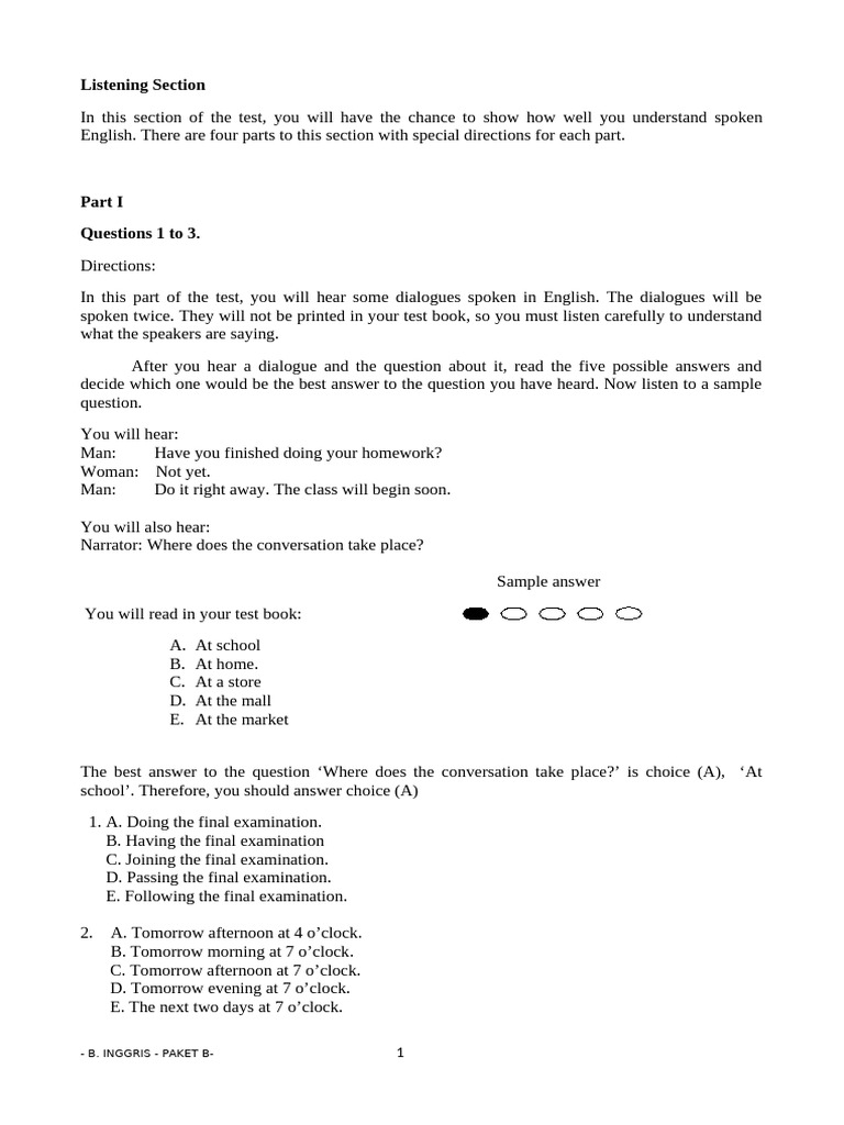 English Listening Test Instructions | PDF | Thunderstorm | Meteorology