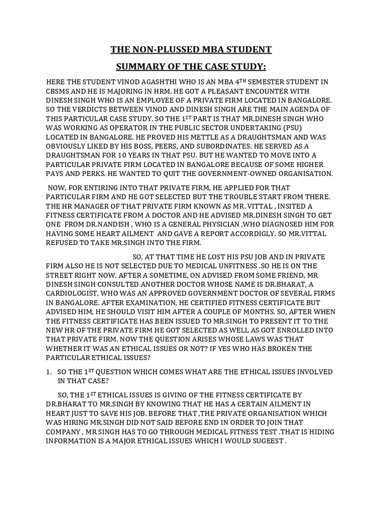 Business Ethics Case Study | PDF