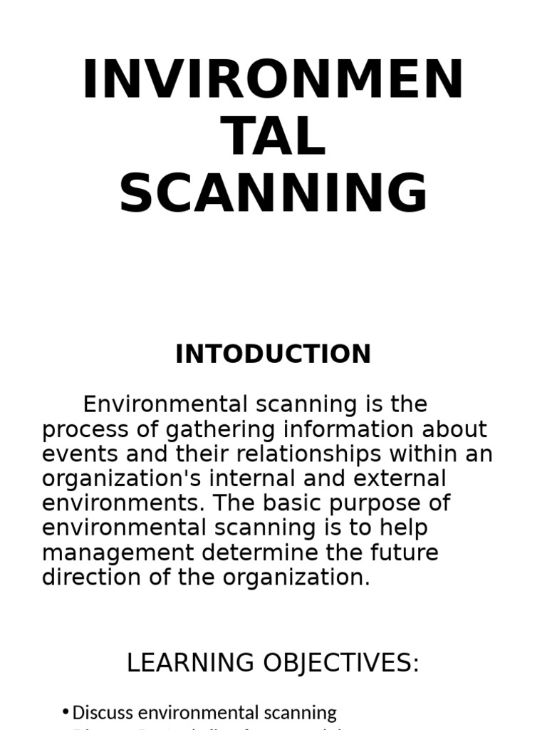 Environmental Scanning Basics | PDF