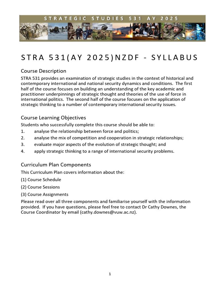 Strategic Studies Syllabus STRA 531 | PDF | Typefaces | Serif