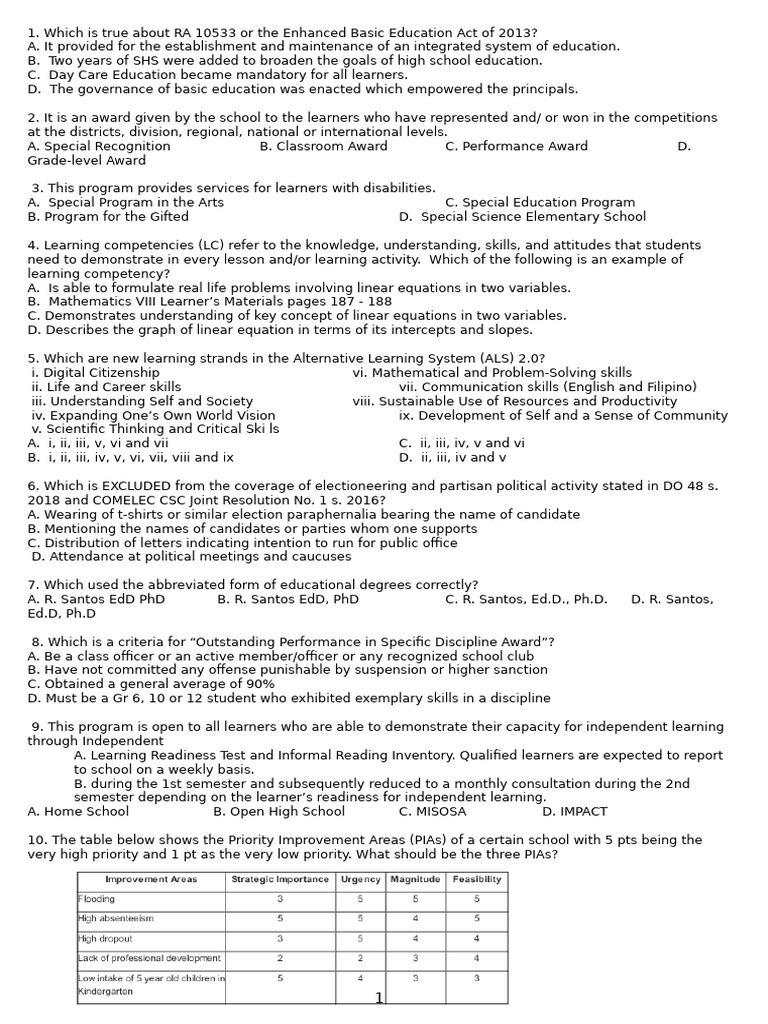 Principal Test 2020 | PDF | Learning | English As A Second Or Foreign ...